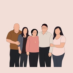 Faceless Drawing Portrait Custom Faceless Portrait From - Etsy