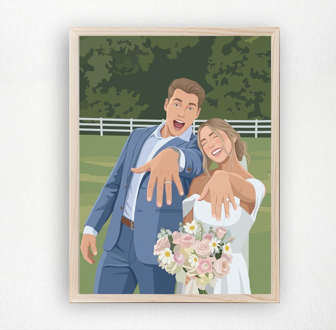 Custom Couple Portrait Drawing, Faceless Art, Engagement Drawing ...
