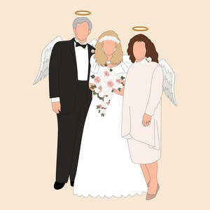 Faceless Angel Portrait, Grieving Gift, Angel Baby Family Portrait ...