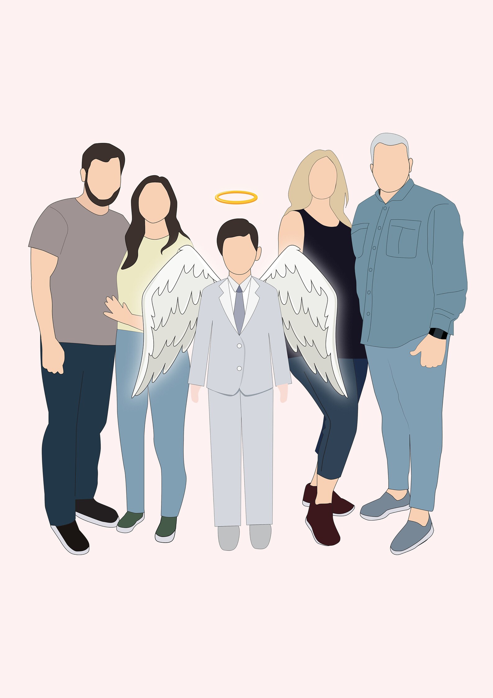 Faceless Angel Portrait Grieving Gift Angel Baby Family - Etsy