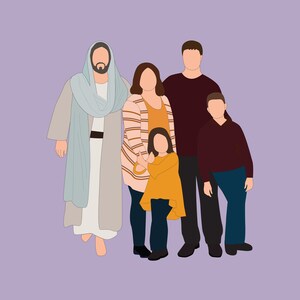 Memorial Custom Line Drawing, Faceless Portrait Custom, Family Loss ...