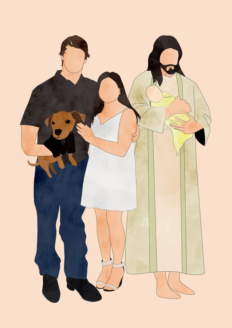 Custom Miscarriage Family Portrait Angel Baby Family - Etsy