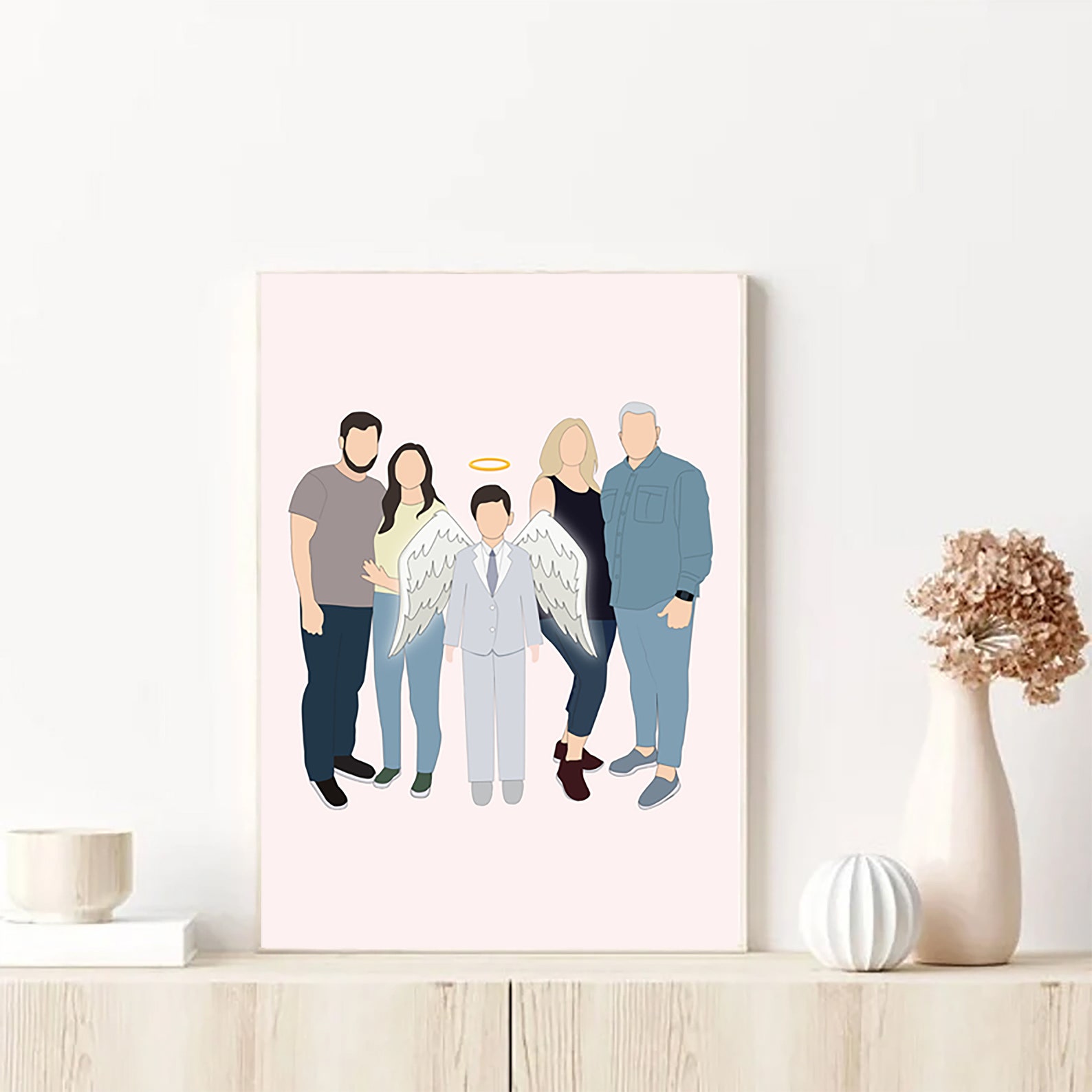 Faceless Angel Portrait Grieving Gift Angel Baby Family - Etsy