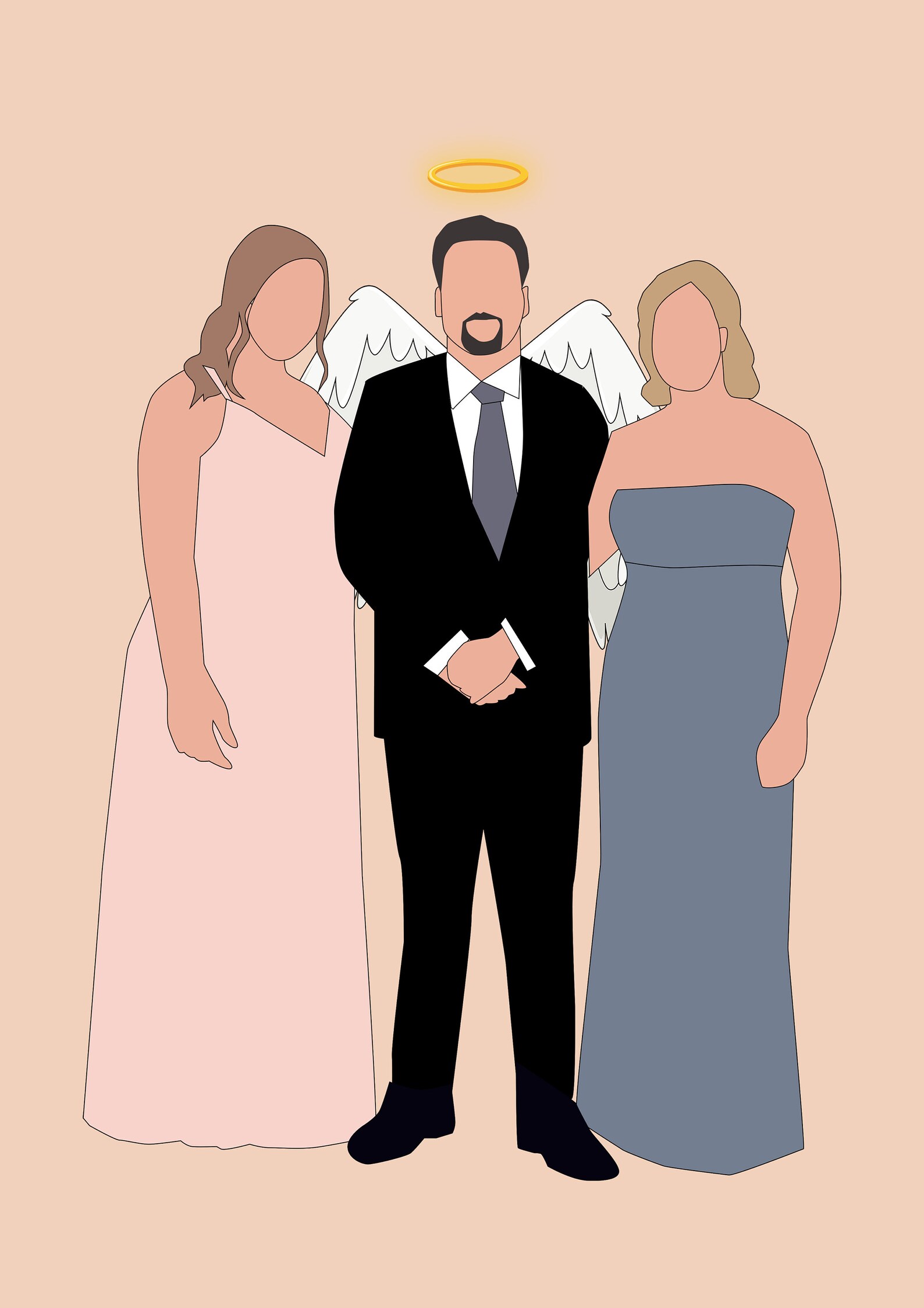 Faceless Angel Portrait Grieving Gift Angel Baby Family - Etsy