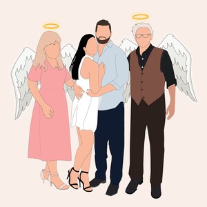 Faceless Angel Portrait, Grieving Gift, Angel Baby Family Portrait ...