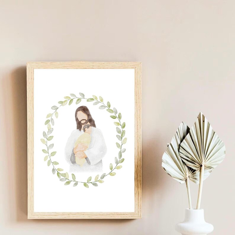 Jesus Christ Holding Gender Neutral Baby Miscarriage Baby Loss ...