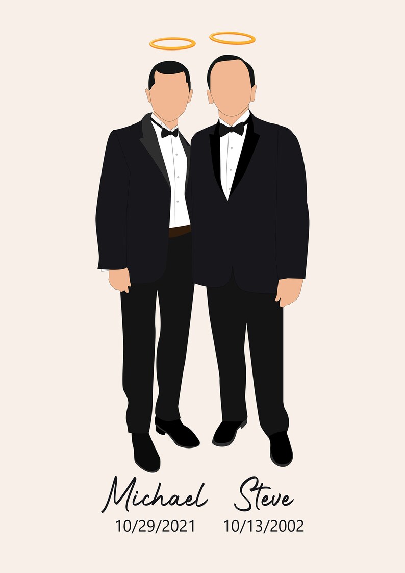 Memorial Custom Line Drawing Digital Print Family Loss - Etsy