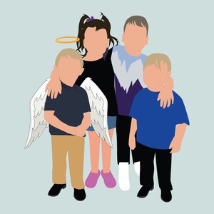 Faceless Angel Portrait, Grieving Gift, Angel Baby Family Portrait ...