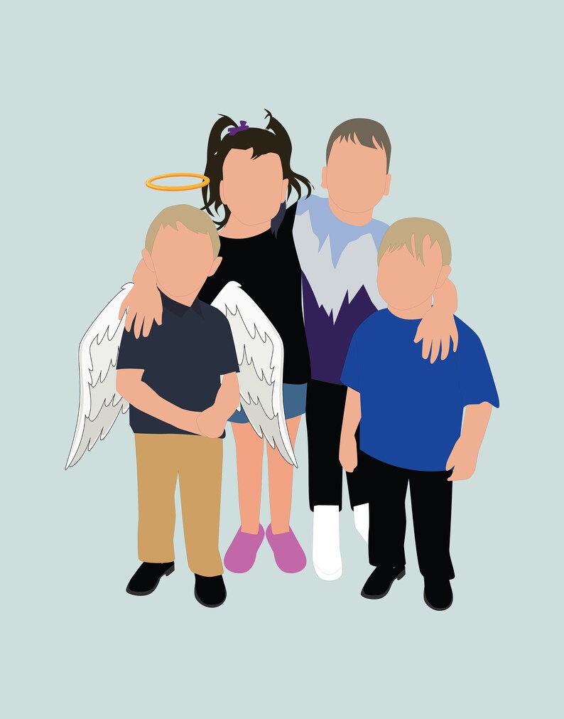 Faceless Angel Portrait Grieving Gift Angel Baby Family - Etsy