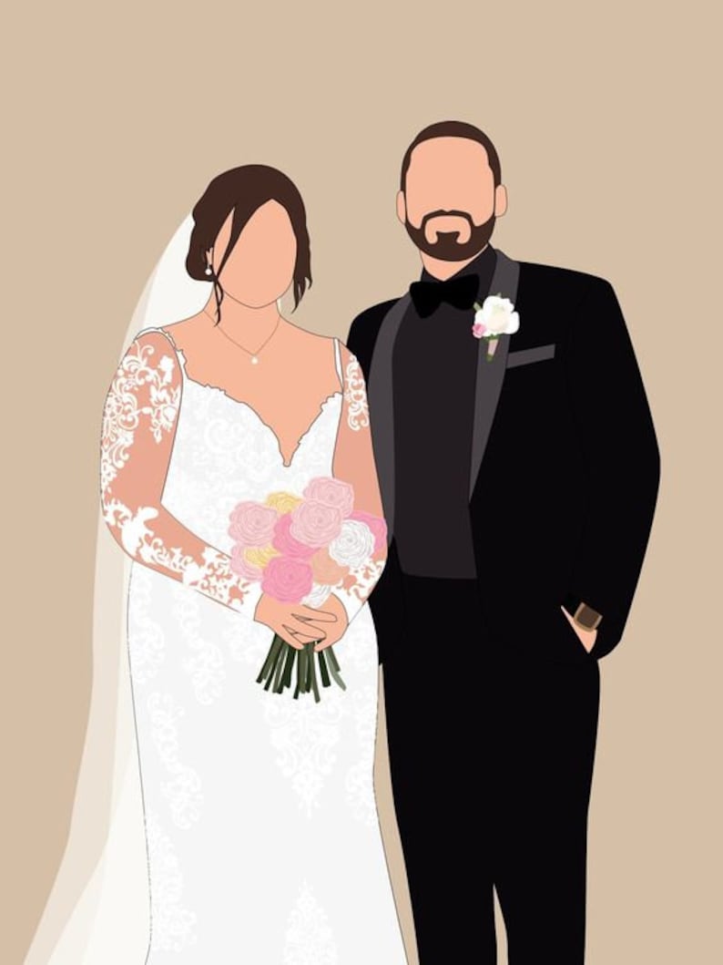 Memorial Custom Line Drawing Faceless Portrait Custom Family - Etsy