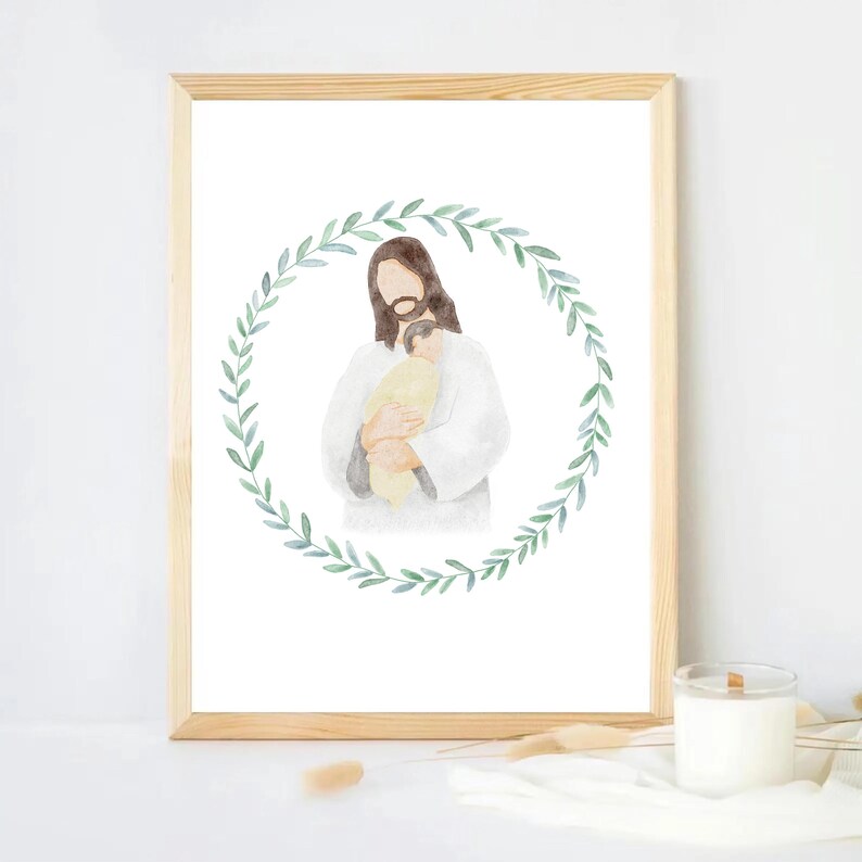 Jesus Christ Holding Gender Neutral Baby Miscarriage Baby Loss ...