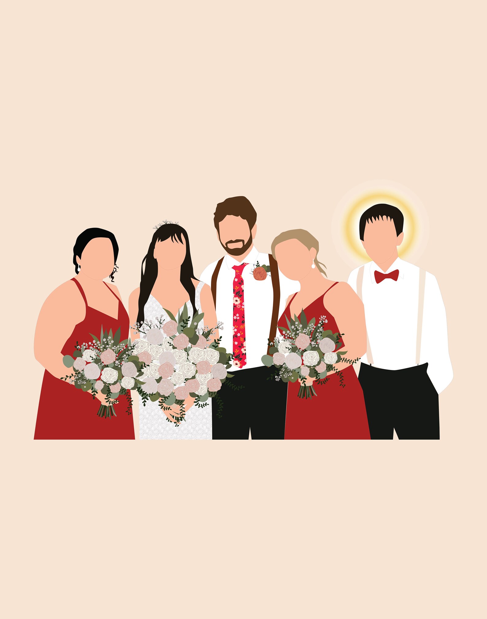 Memorial Custom Line Drawing Digital Print Family Loss - Etsy