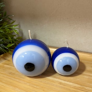 Evil Eye Candle - Handmade Blue Evil Eye Home Decor - Turkish Nazar Eye ...