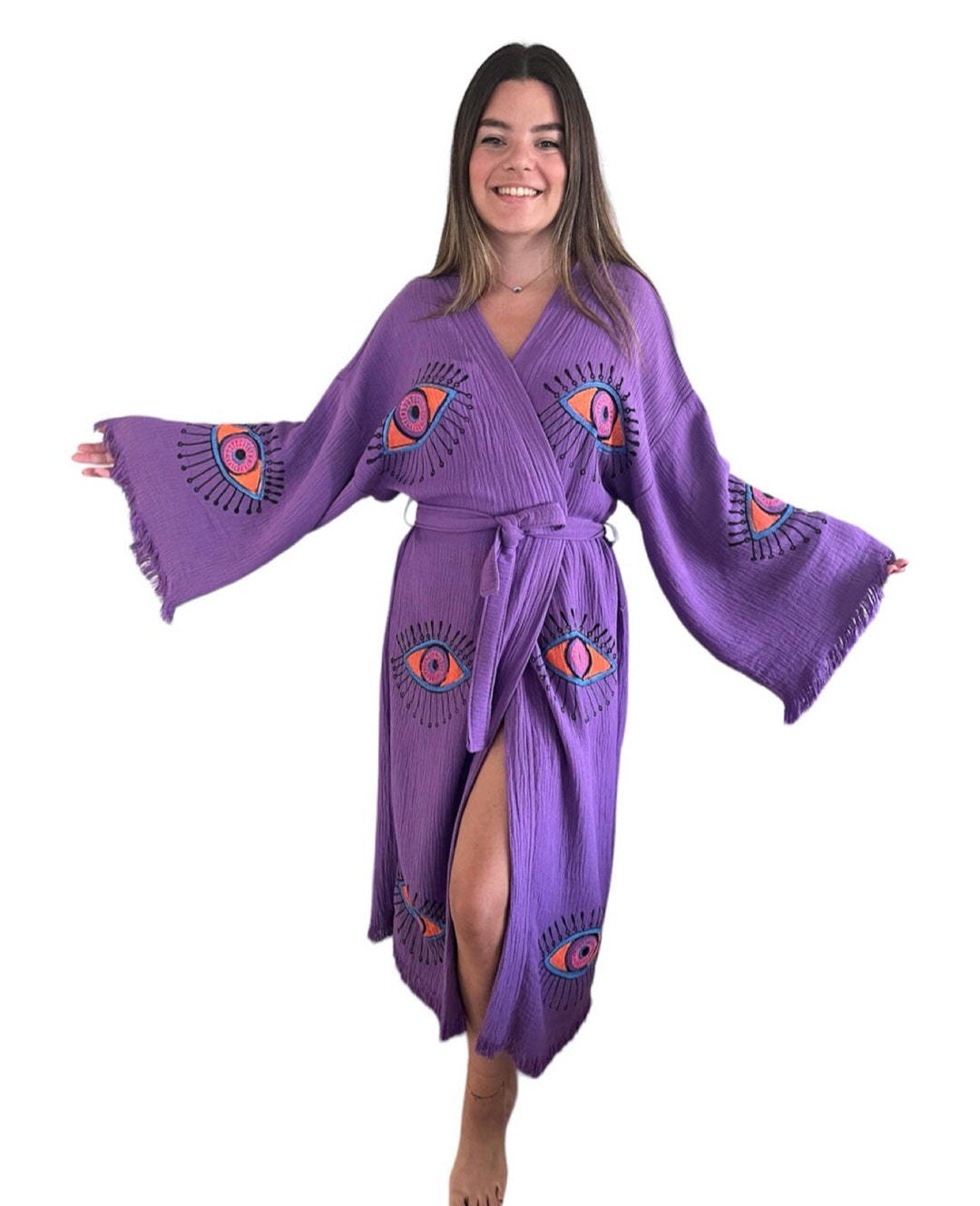 Evil Eye Robe Festival Clothing Women Handmade Clothing Evil Eye Kimono ...