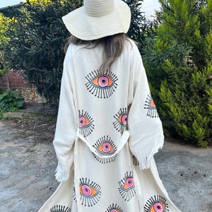 Evil Eye Robe Festival Clothing Women Handmade Clothing Evil Eye Kimono ...