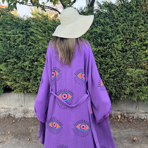 Evil Eye Robe Festival Clothing Women Handmade Clothing Evil Eye Kimono ...