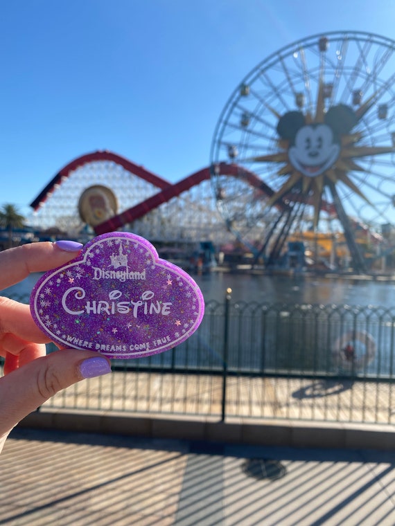 Disney Parks Inspired Name Tag Pin | Etsy