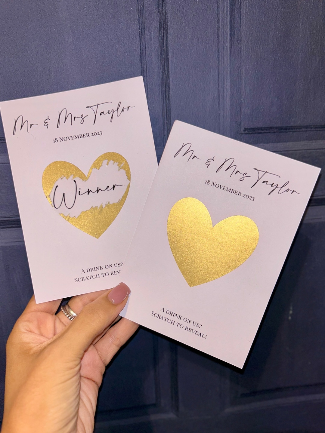 Personalised Wedding Scratch Card, Wedding Favour Cards, Custom Scratch ...