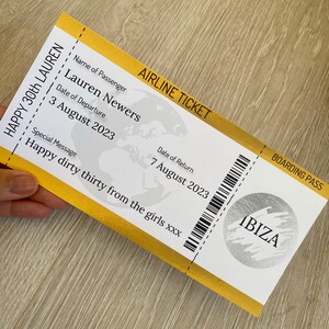 Boarding Pass Scratch to Reveal, Scratch Card Gift, Personalised ...