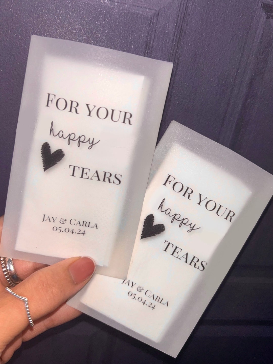 Personalised Happy Tears Tissues, Wedding Tissue Pack, Tissues for ...