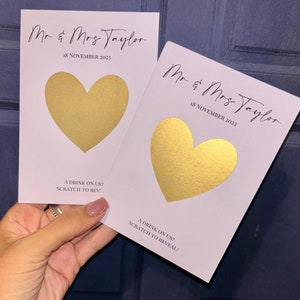 Personalised Wedding Scratch Card, Wedding Favour Cards, Custom Scratch ...