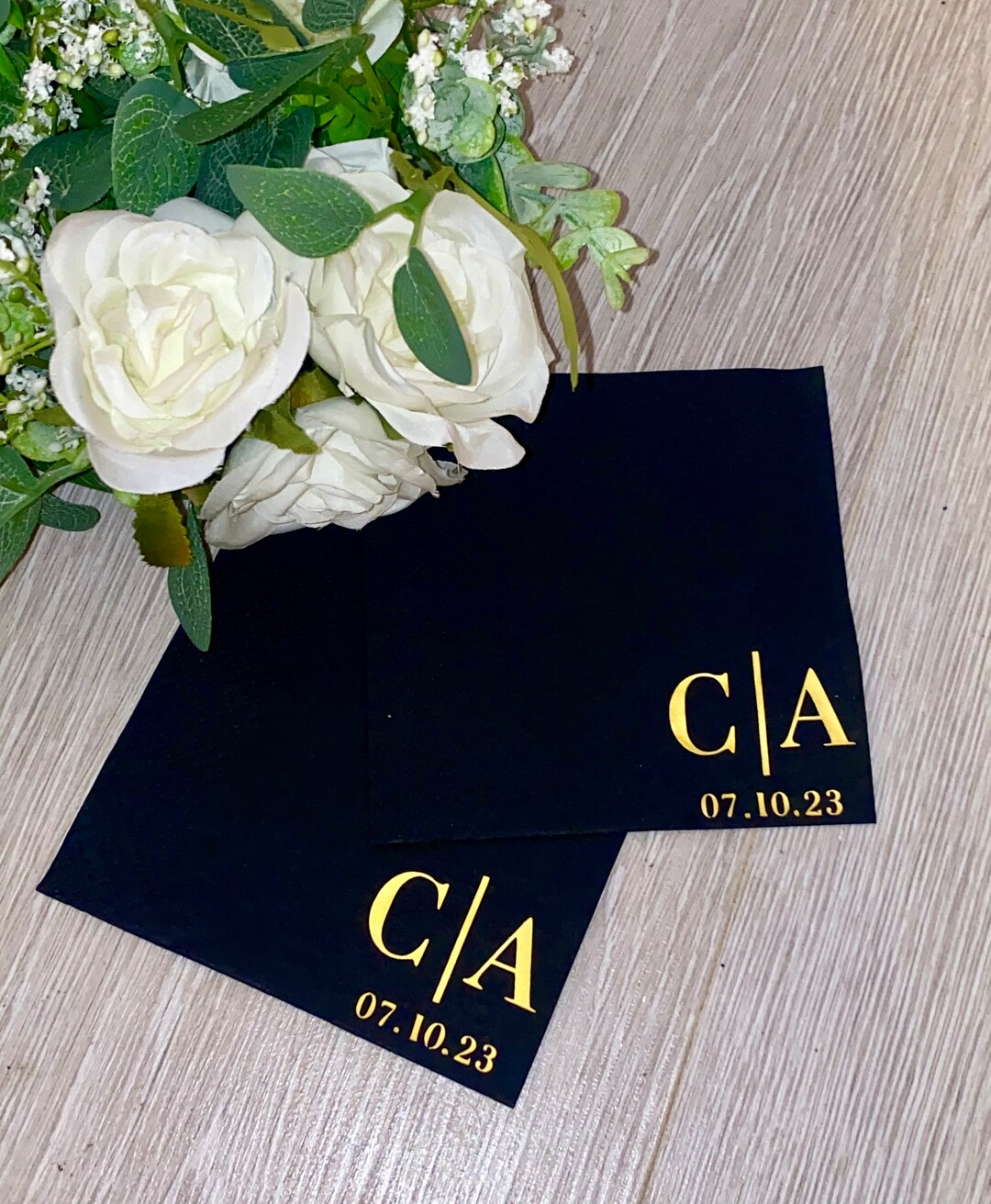 Mini Wedding Engagement Napkins, Custom 21st 30th Tissue, Cocktail ...