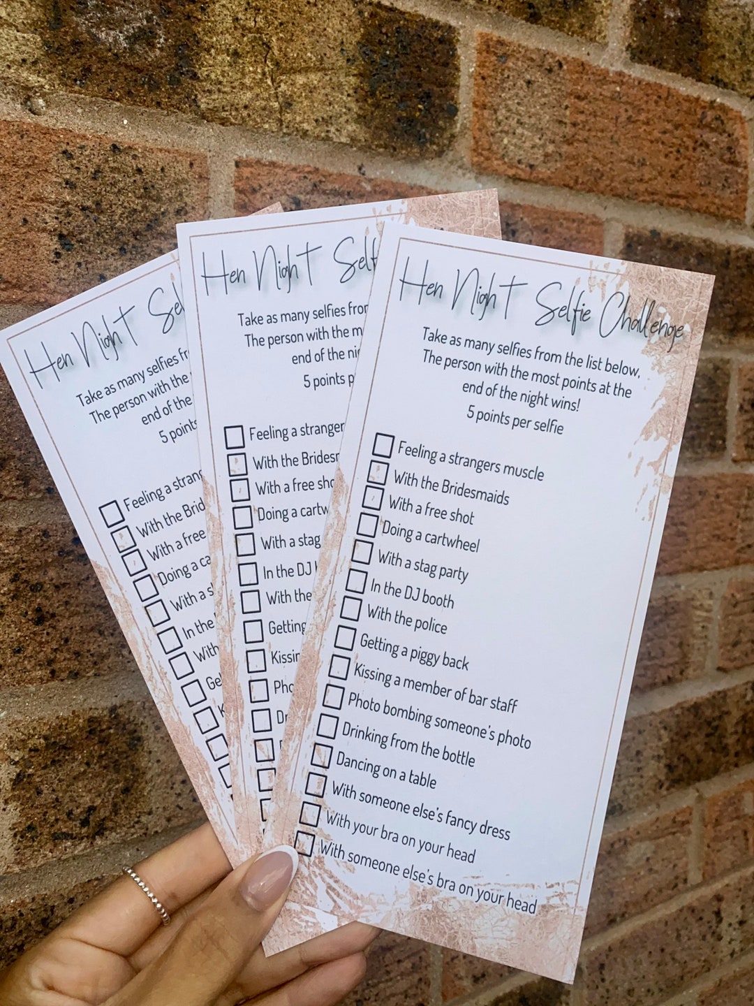 Hen Party Selfie Game, Hen Night Challenge, Bridal Party Games, Rose ...