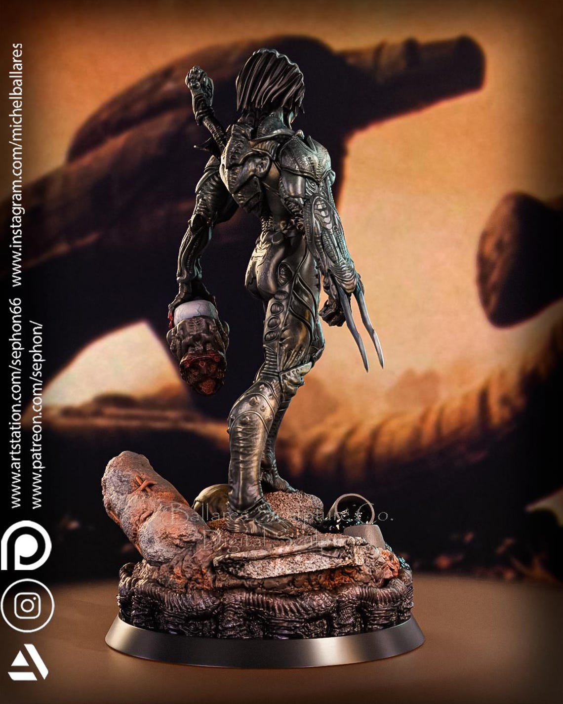 The Ancestral Engineer Hunter - Hand-painted 11" (28 Cm) Collectible ...
