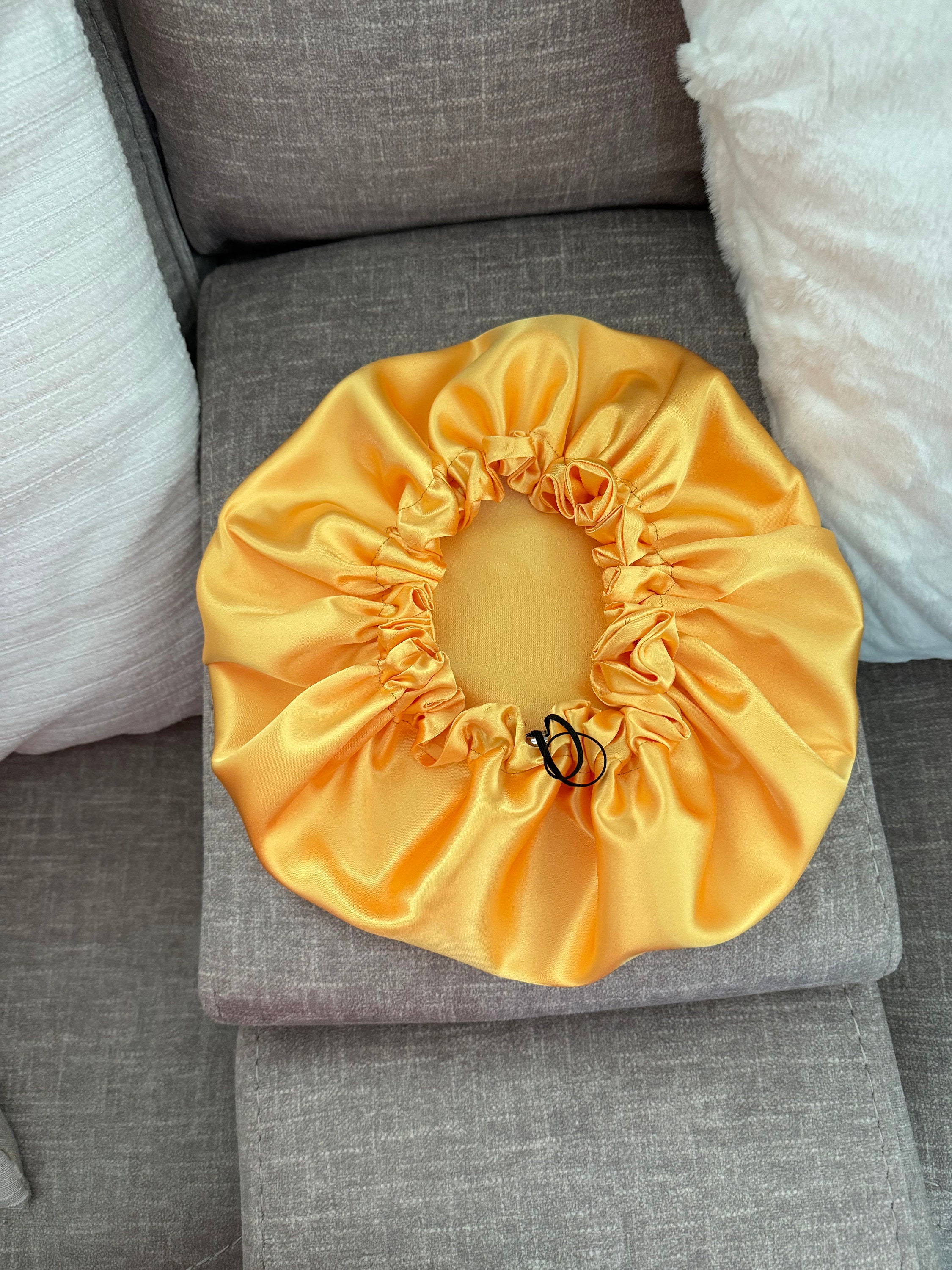 Beautiful Adjustable Satin Yellow Bonnet - Etsy