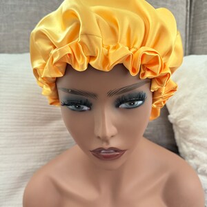Beautiful Adjustable Satin Yellow Bonnet - Etsy