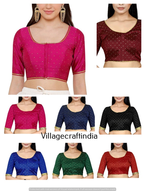 Indian Women Saree Blouse Silk Saree Blouse Ready Made Etsy Australia