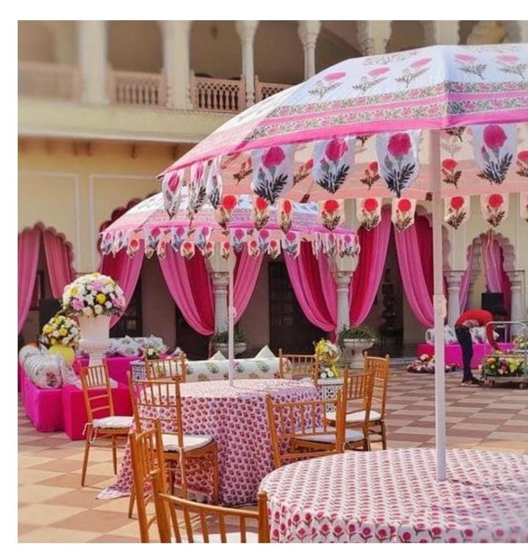 Hand Block Print Umbrellas/ Lot of 5 Pc Set Umbrellas 72''sun Shade ...