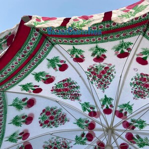 Hand Block Printed Umbrella, Indian Handmade Large Big Parasol Outdoor ...