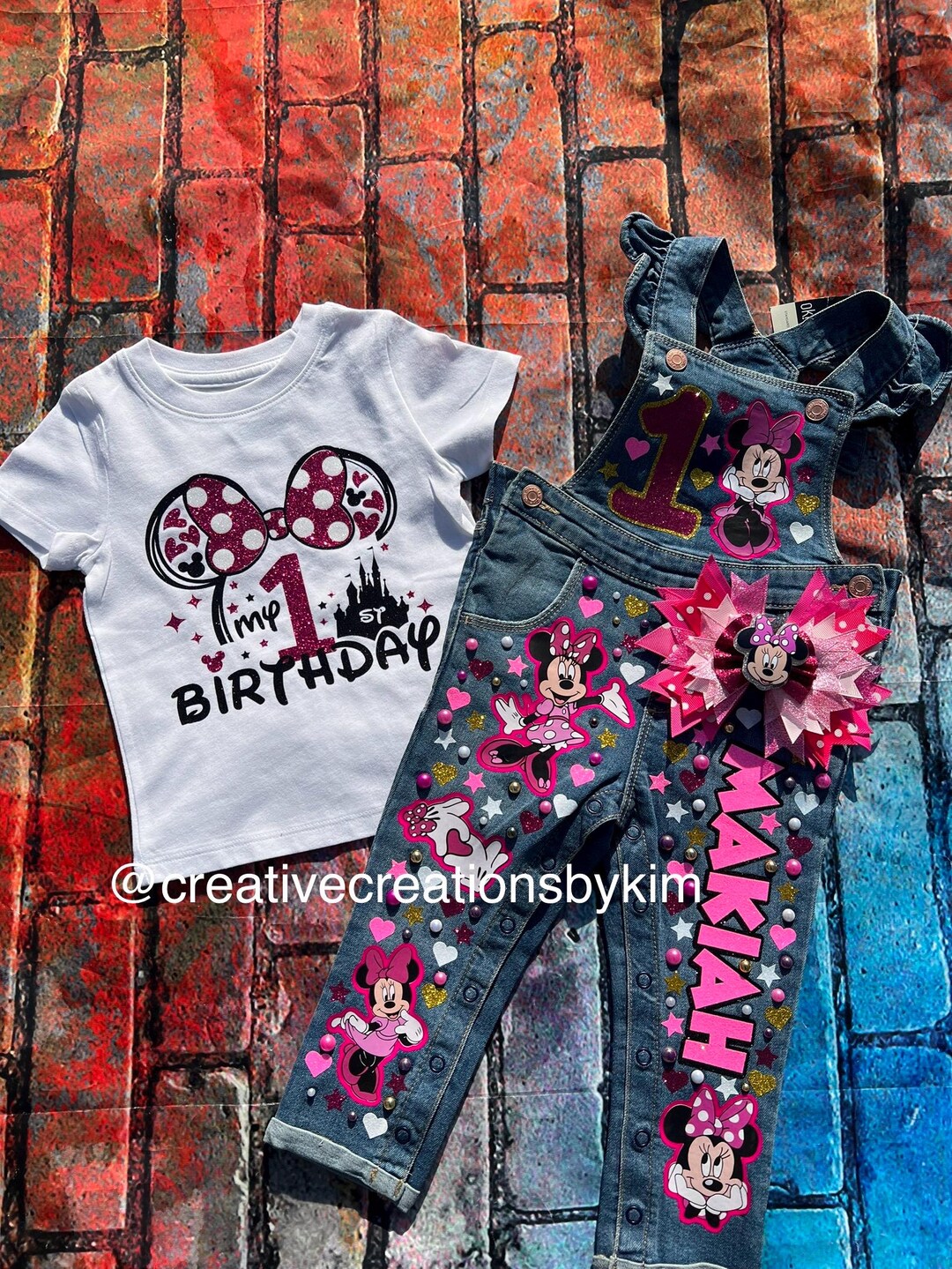Girls Custom Overall Set / Minnie Mouse Overall Set /birthday Girls ...