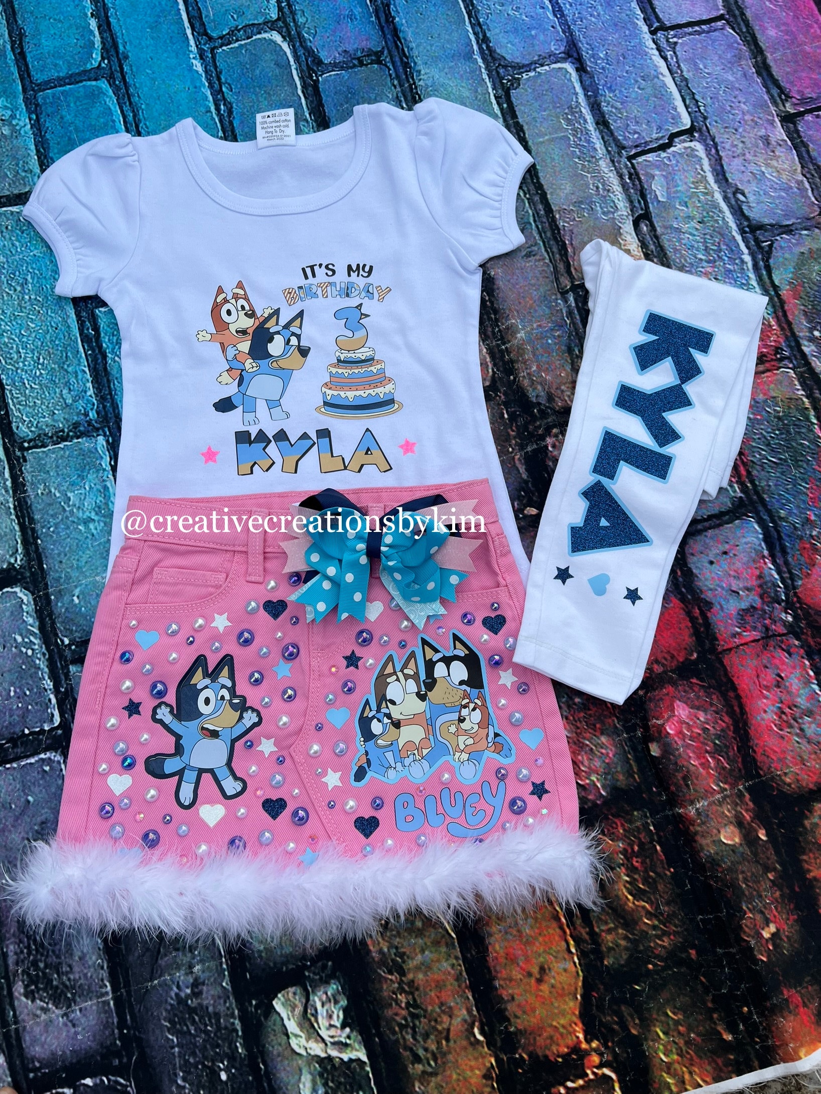 Gracie's Corner Bluey Girl Skirt Set Birthday Outfit/ Little Girls ...