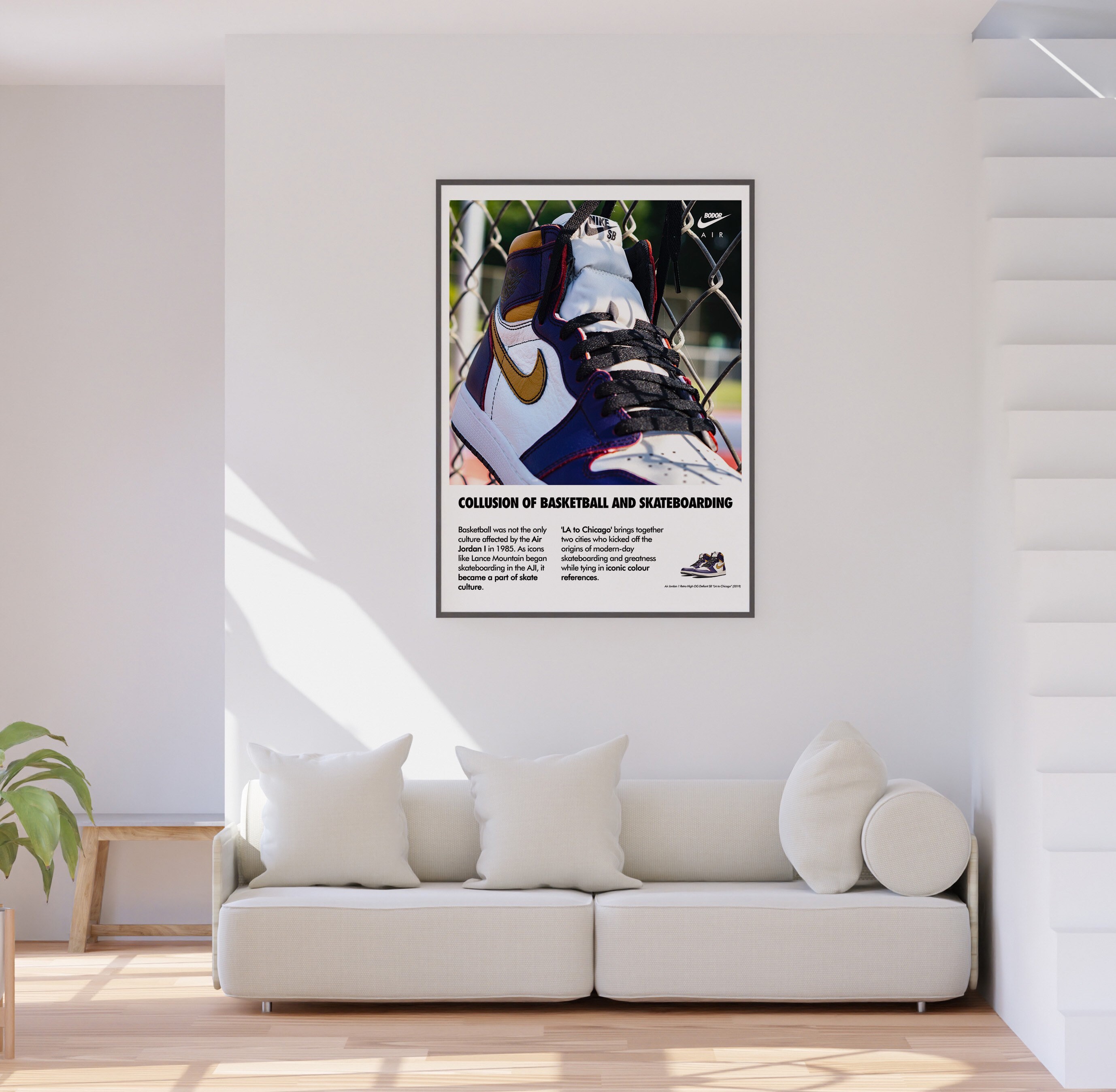 Retro Vintage Sneaker Poster Series Jordan 1 SB La to Chicago 2nd ...