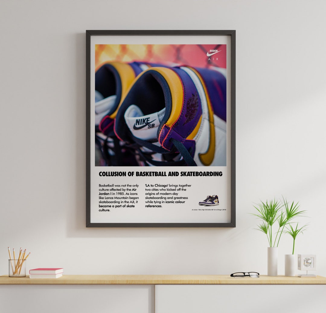 Retro Vintage Sneaker Poster Series Jordan 1 SB La to - Etsy