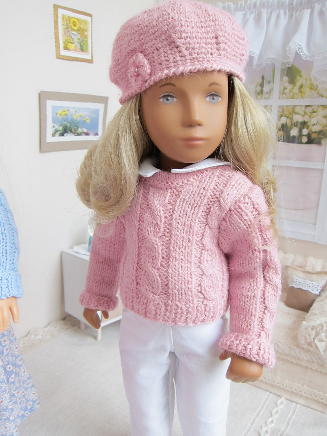Hand Knitted Doll Jacket for Sasha Dolls. Braided Sweater Style. Soft ...