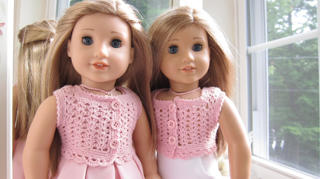 Pink Crochet Jacket for American Girl Doll and 18" Dolls. Handmade. by ...