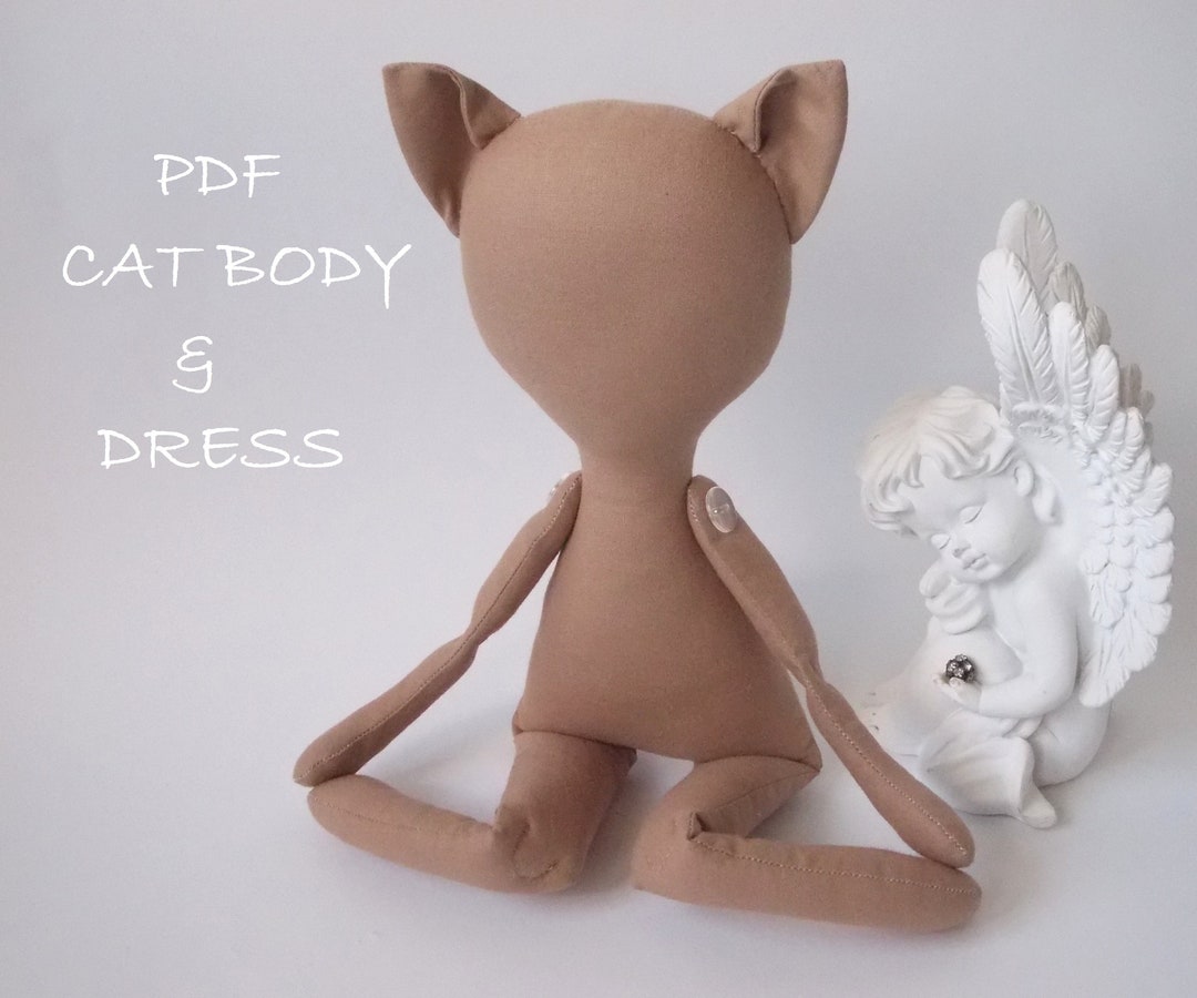 PDF Sewing Pattern and Tutorial for Cat Doll and Dress (36 Cm-14 Inches ...