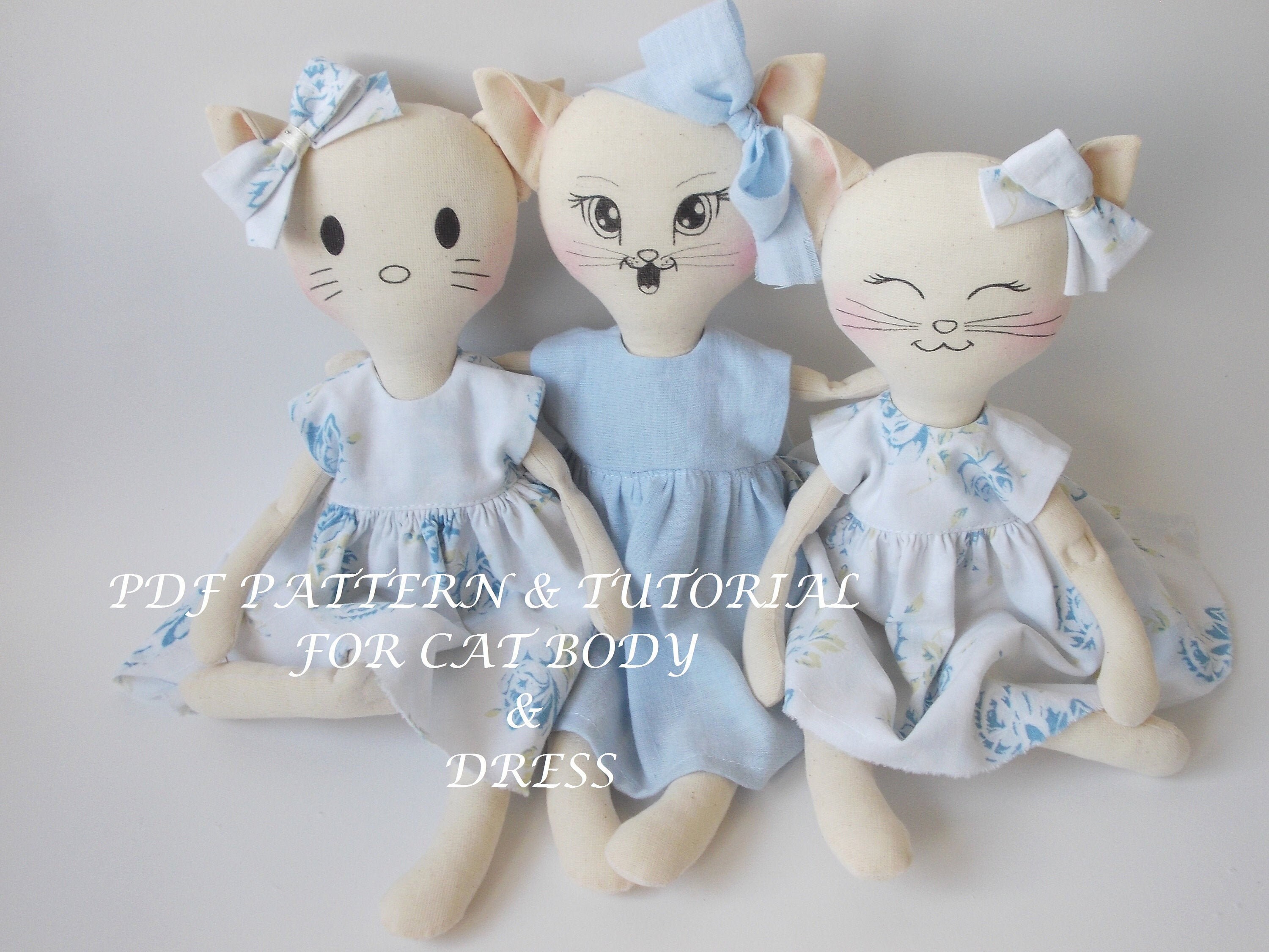 PDF Sewing Pattern and Tutorial for Cat Doll and Dress 36 - Etsy Canada