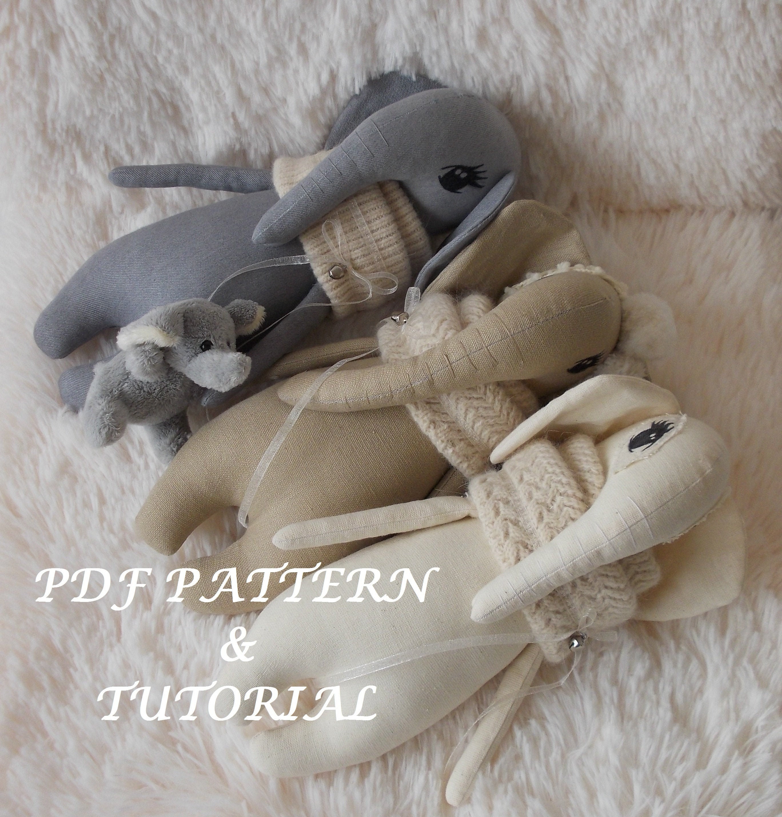 PDF Elephant Sewing Pattern and Tutorial 10 26 Cm | Etsy