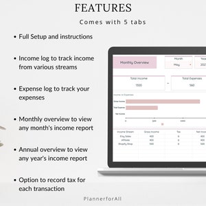 Easy Bookkeeping Spreadsheet Tracker for Google Sheets, Income and ...