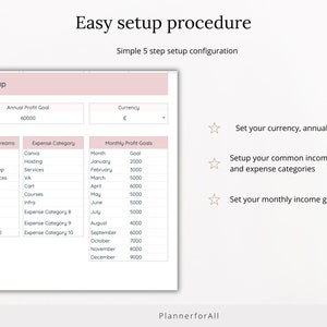 Easy Bookkeeping Spreadsheet Tracker for Google Sheets, Income and ...