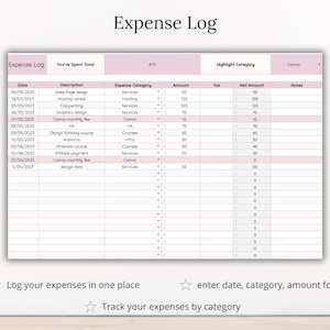 Easy Bookkeeping Spreadsheet Tracker for Google Sheets, Income and ...