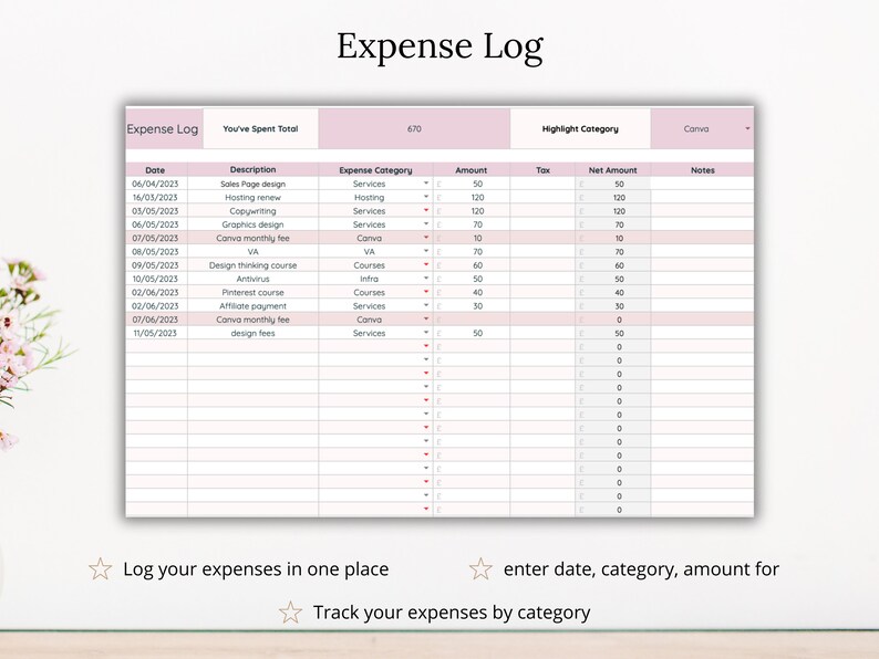 Easy Bookkeeping Spreadsheet Tracker for Google Sheets, Income and ...