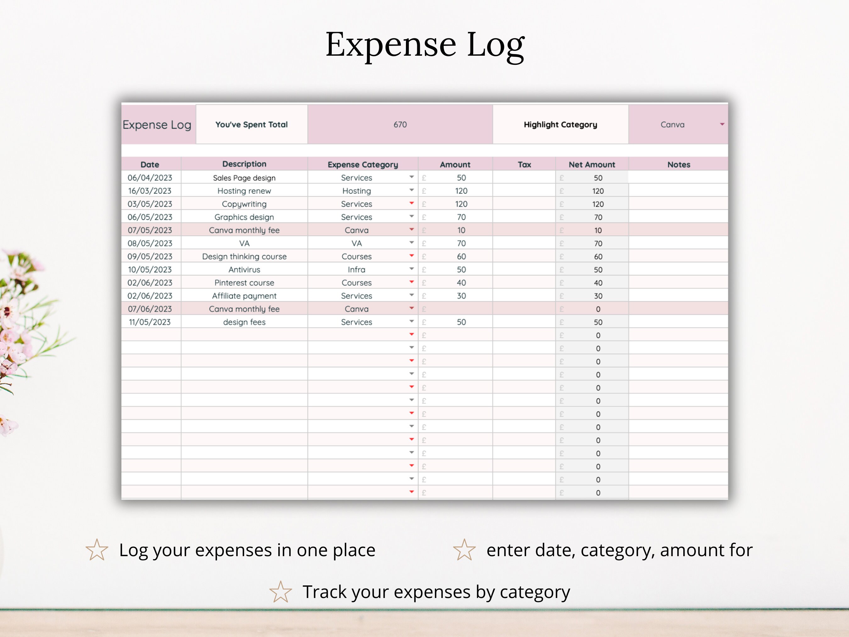 Easy Bookkeeping Spreadsheet Tracker for Google Sheets, Income and ...