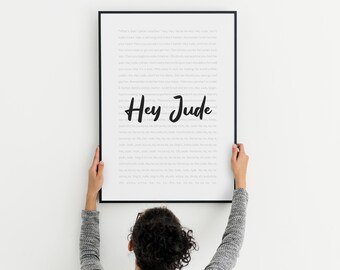 Hey Jude Wall Art - Etsy