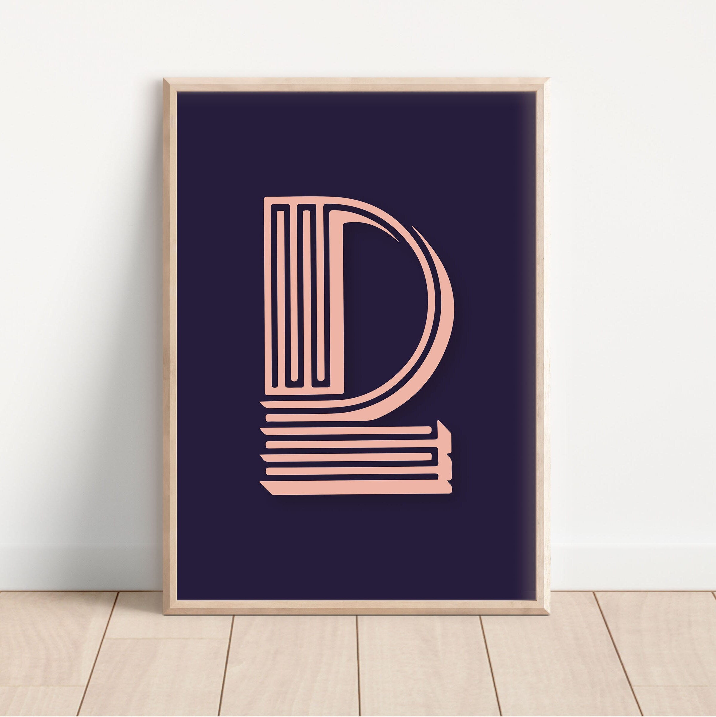 A4 D Art Deco Lettering Poster - Etsy