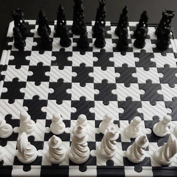 3d Printed Chess Set Stl - Etsy
